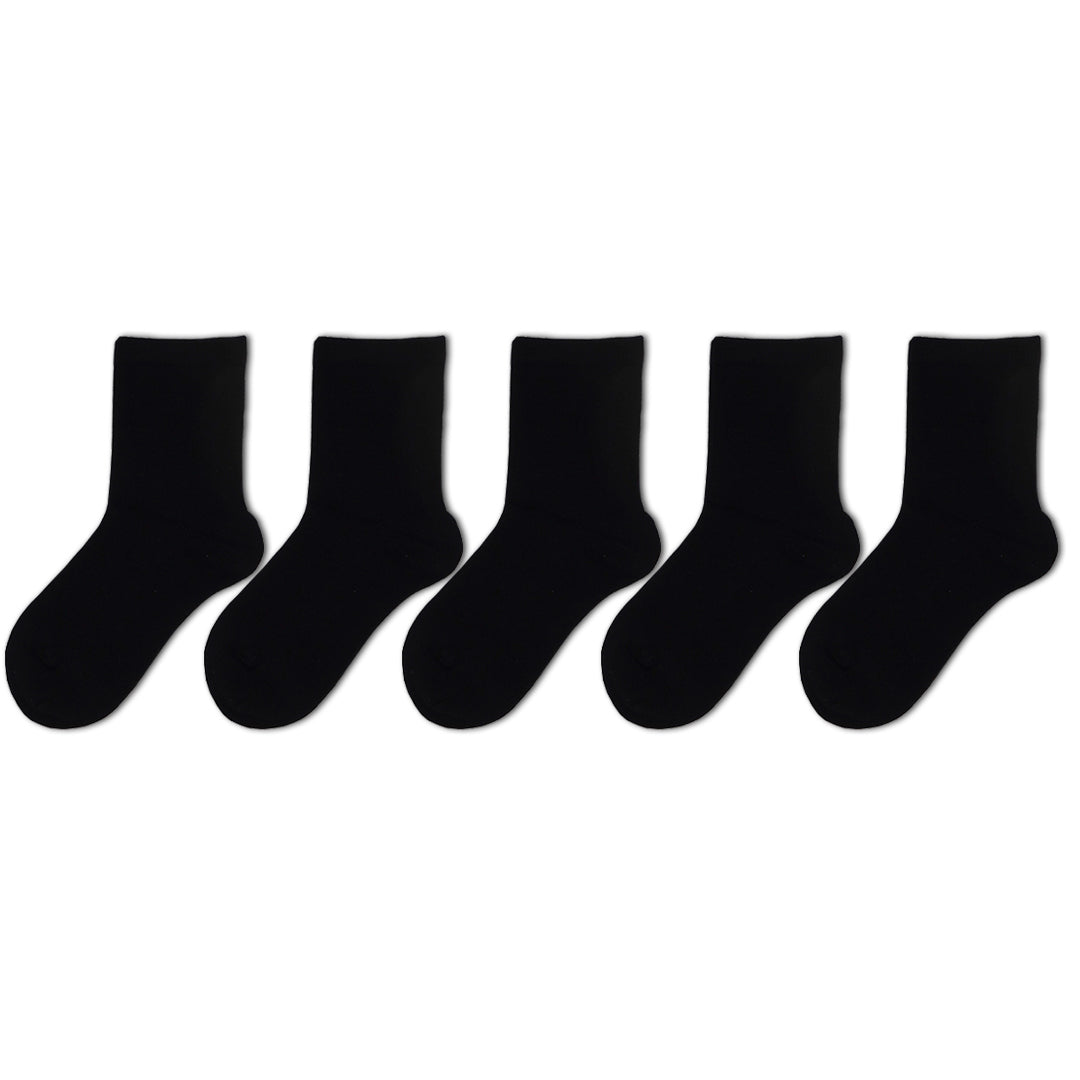 5pk Sustainable Bamboo Ankle Kids School Socks - Black – Cub Rocks